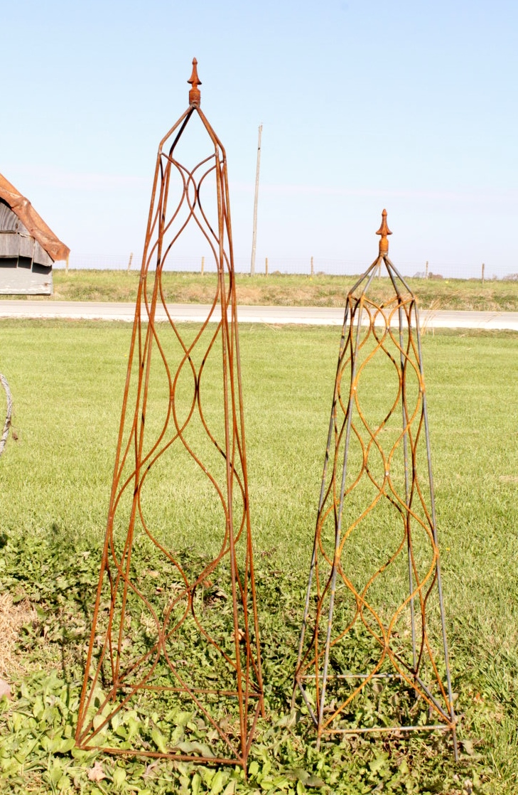 51" Wrought Iron Square Topiary - Obelisk Trellis