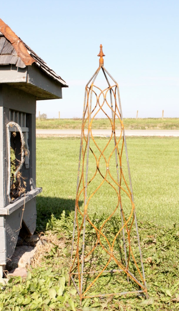 51" Wrought Iron Square Topiary - Obelisk Trellis