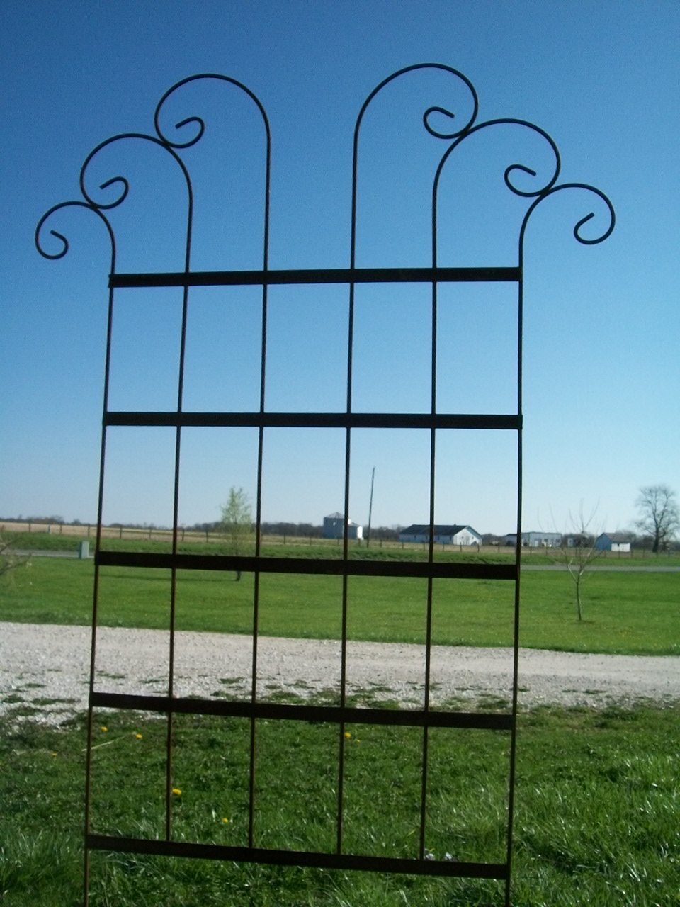 52" Wide Wrought Iron Spin Trellis Plant Support