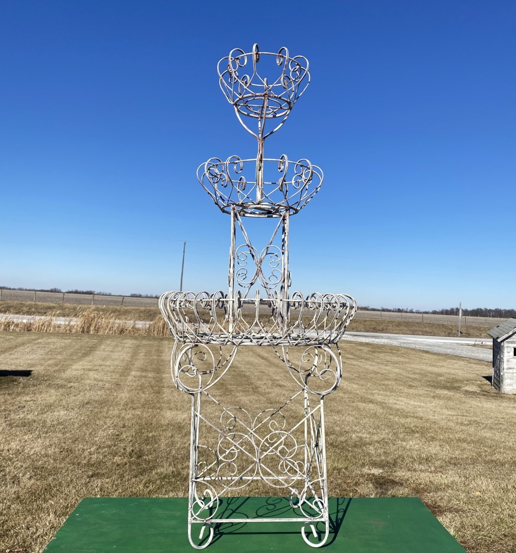 59" Wrought Iron 3 Tiered Fountain Planter - Fern Stand