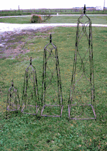 55" Wrought Iron Square Topiary Plant Support