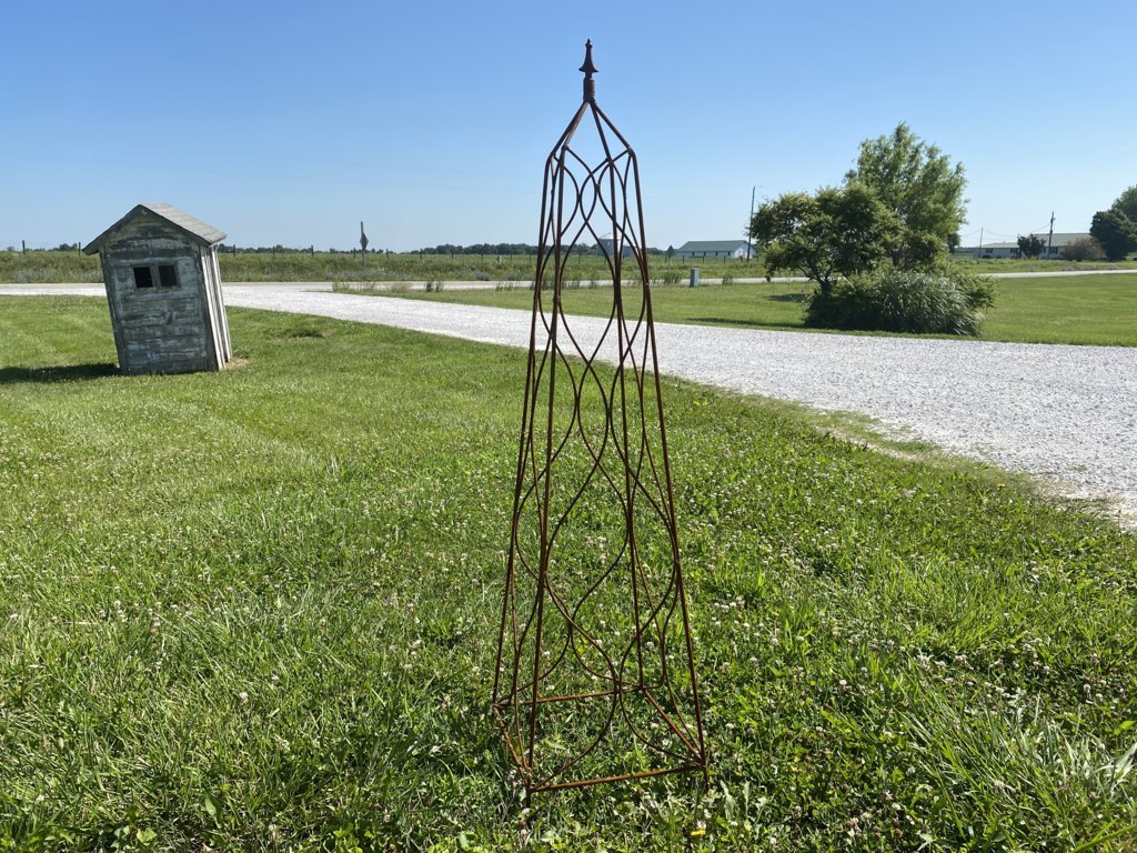 60" Square Finial Topiary Trellis - Garden Obelisk