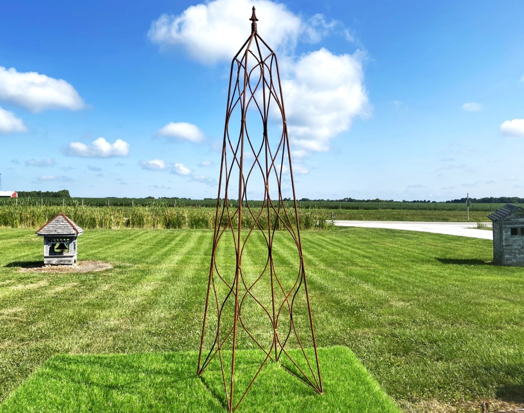 60" Square Finial Topiary Trellis - Garden Obelisk