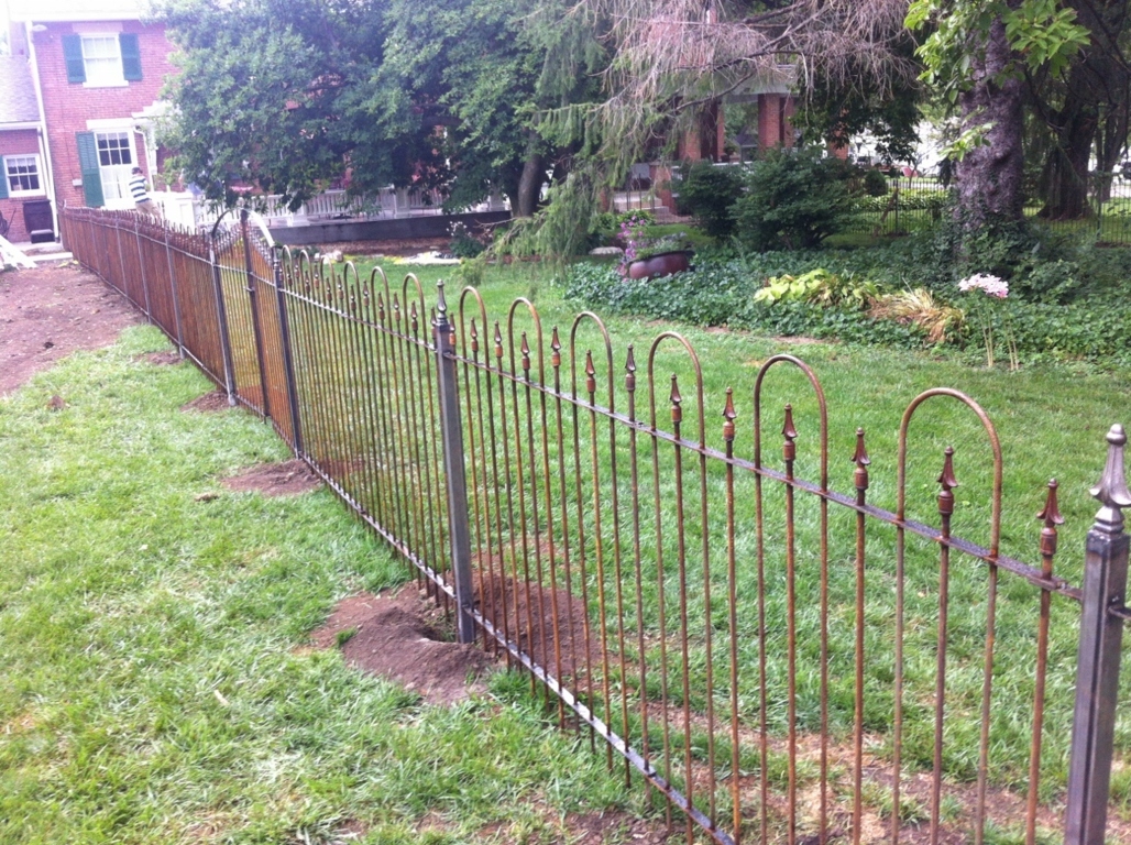 Garden Entry Center Divide Wrought Iron Gate 4' tall x 7' w