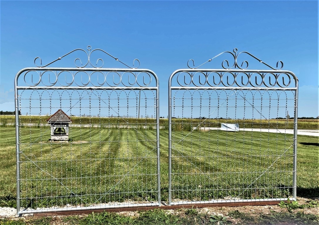 8' Double Wide Gate - 2 - 56"t x 48"w Galvanized Entry Gates - Woven Wire