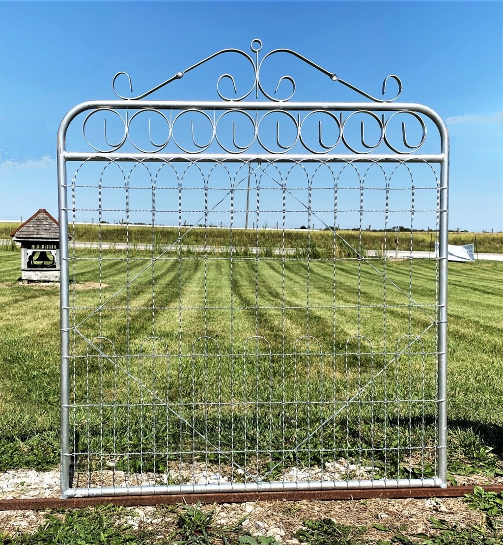 8' Double Wide Gate - 2 - 56"t x 48"w Galvanized Entry Gates - Woven Wire
