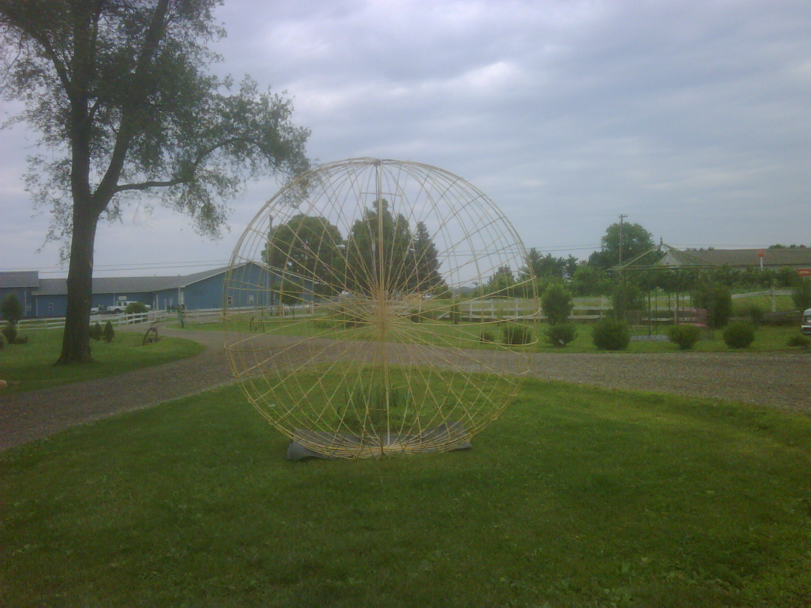 8' Wrought Iron Sphere Metal Ball Topiary