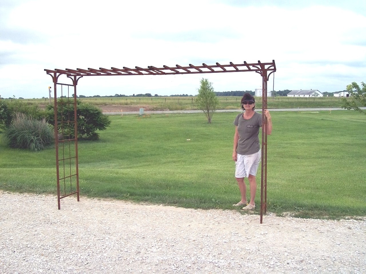 84" Wrought Iron Double Wide Mission Arbor