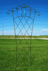 86" Wrought Iron Criss Cross 8 Spin Trellis