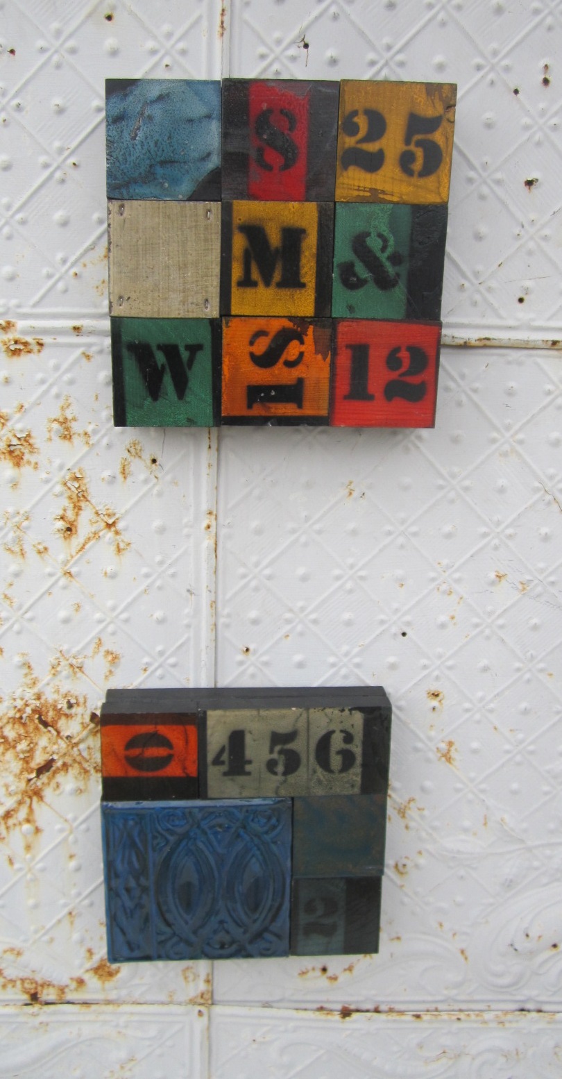 9" Square Art Stenciled Numbers and Letters