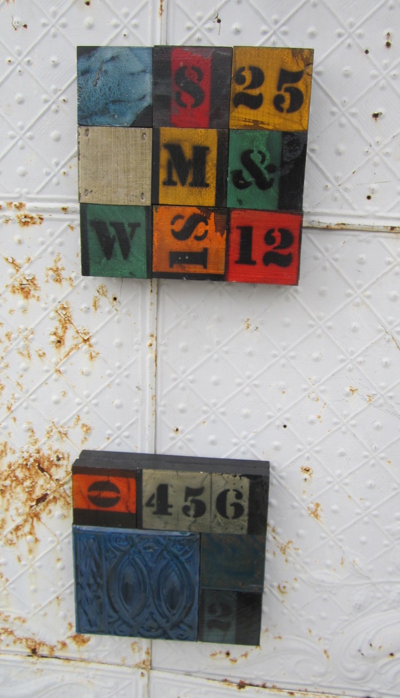 9" Square Art Stenciled Numbers and Letters