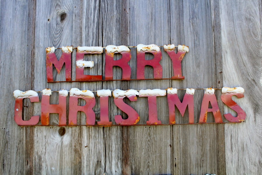 96" Long Small Merry Christmas Sign Holiday Decorating Wall Art