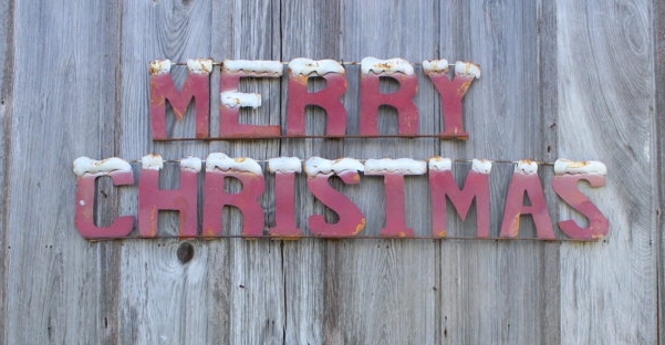 96" Long Small Merry Christmas Sign Holiday Decorating Wall Art