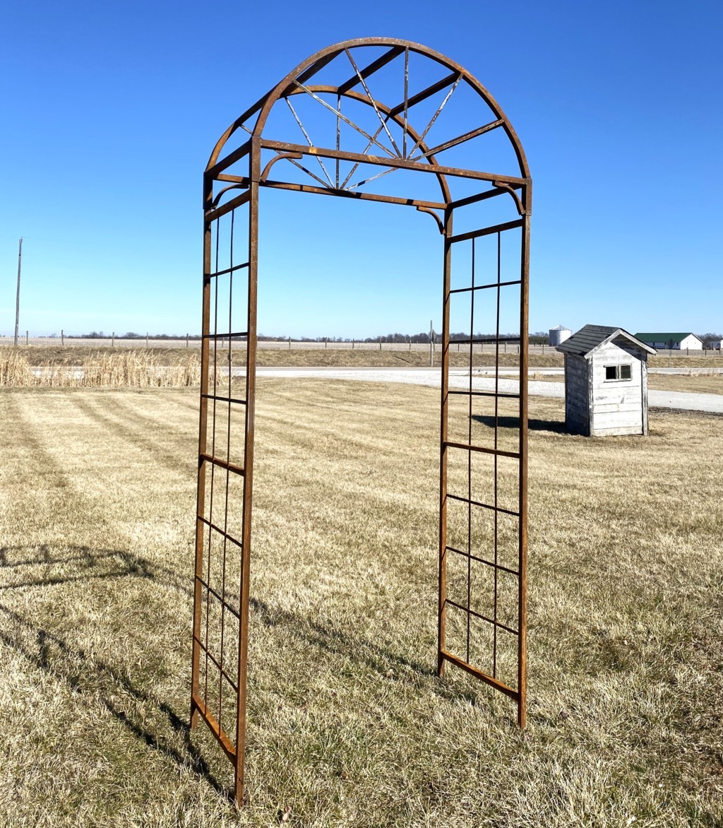 108"t Metal Sunburst Flower Arbor - Garden Vine Arch