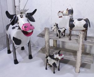 Metal Cows in Several sizes