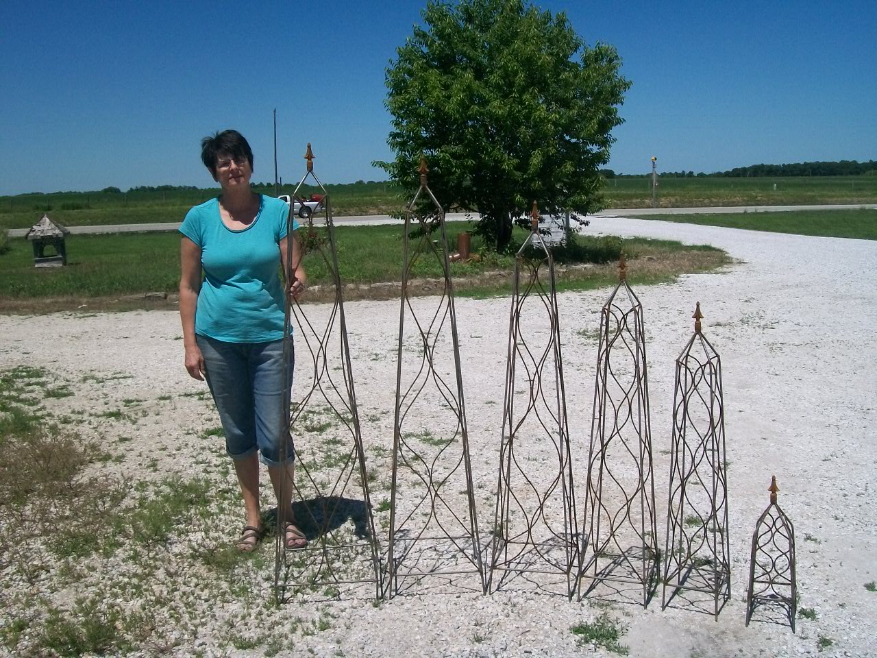 Biggest Metal Square Finial Flower Topiary
