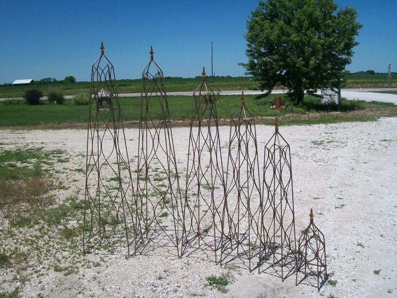 Biggest Metal Square Finial Flower Topiary