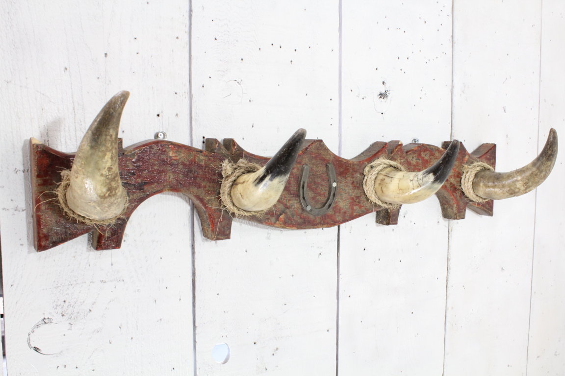 Bull Horn Coat Rack Southwestern Wall Decor