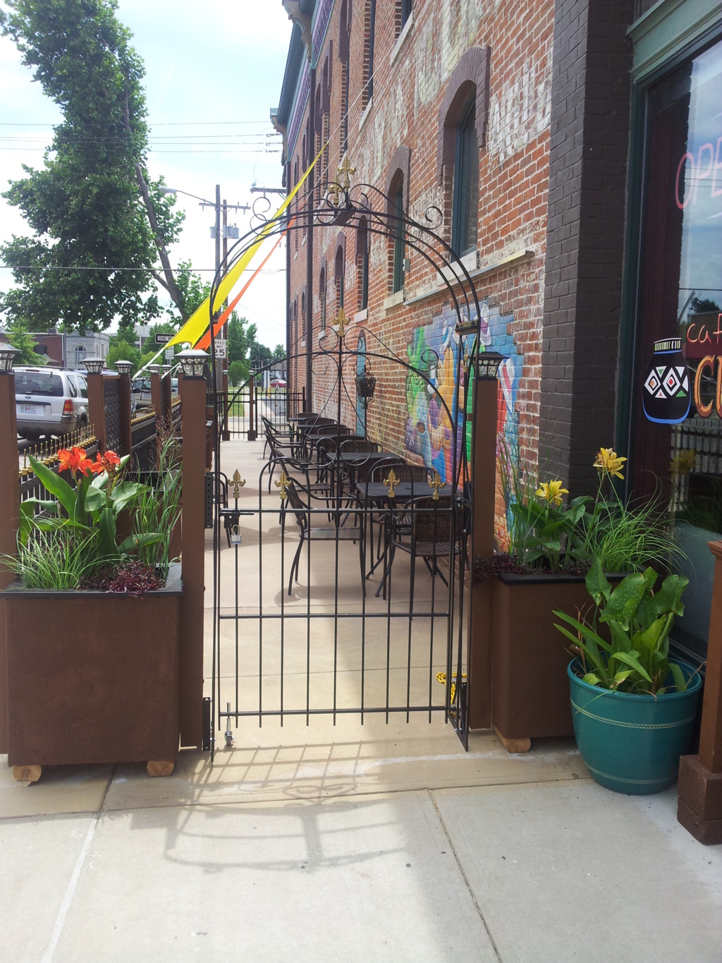 Cafe Cusco Enclosed Dining Area with Arbor Gate