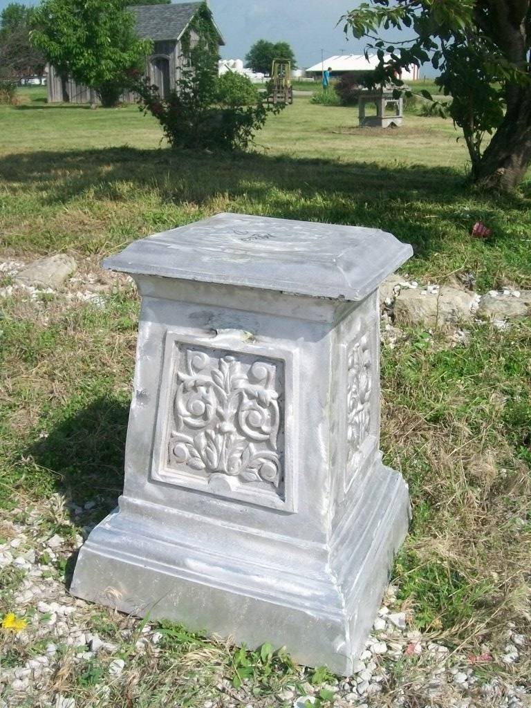 Cast Aluminum Roman Pedestal Base - 22" Tall Plinth