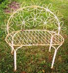 Wrought Iron Small Daisy Bench Patio Furniture