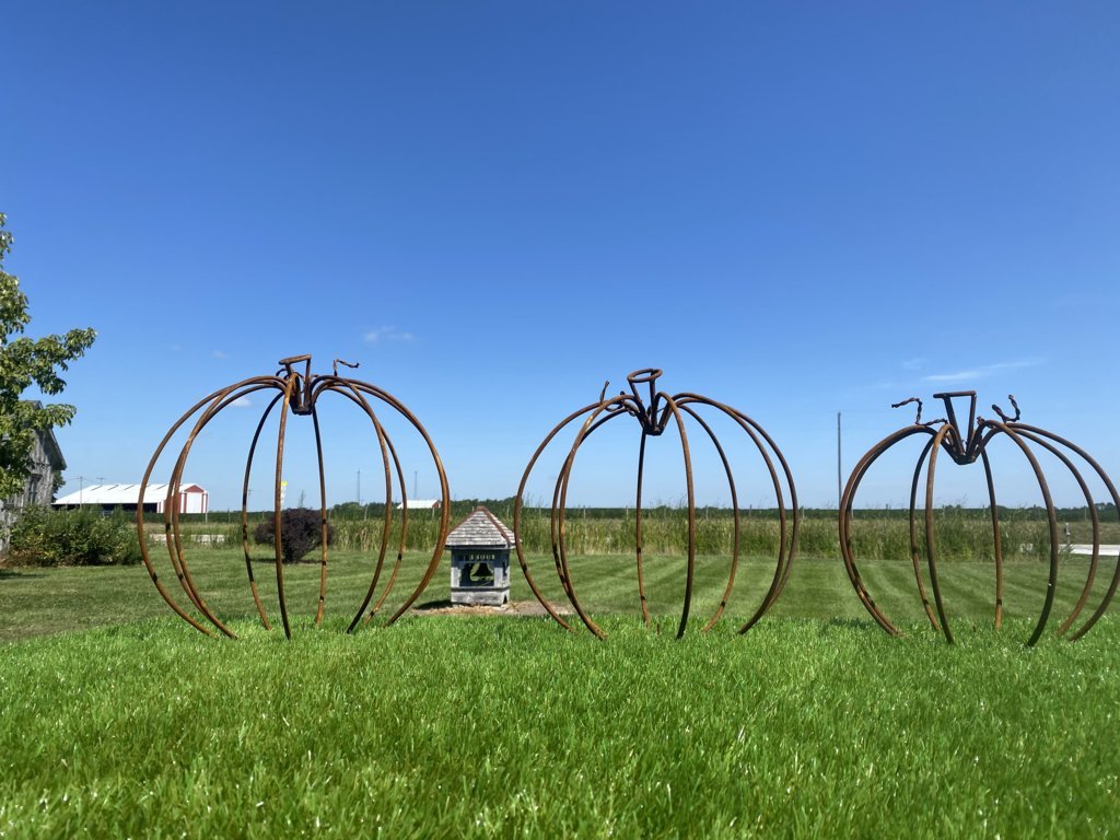 Three Sizes to Decorate Using Metal Pumpkins Fall Decor