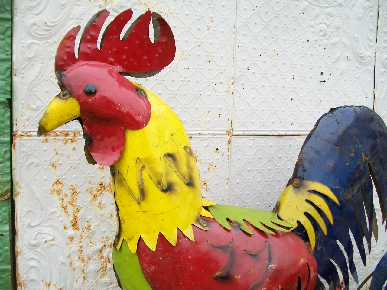 Colorful Metal Roosters - Smaller Sizes