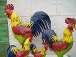 Colorful Metal Roosters - Smaller Sizes