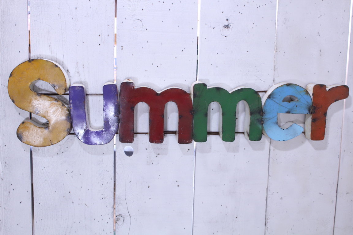 Colorful Metal Summer Sign Hanging Wall Decor
