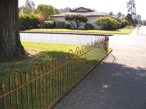 Corner Lot of Interlocking Steel Fencing