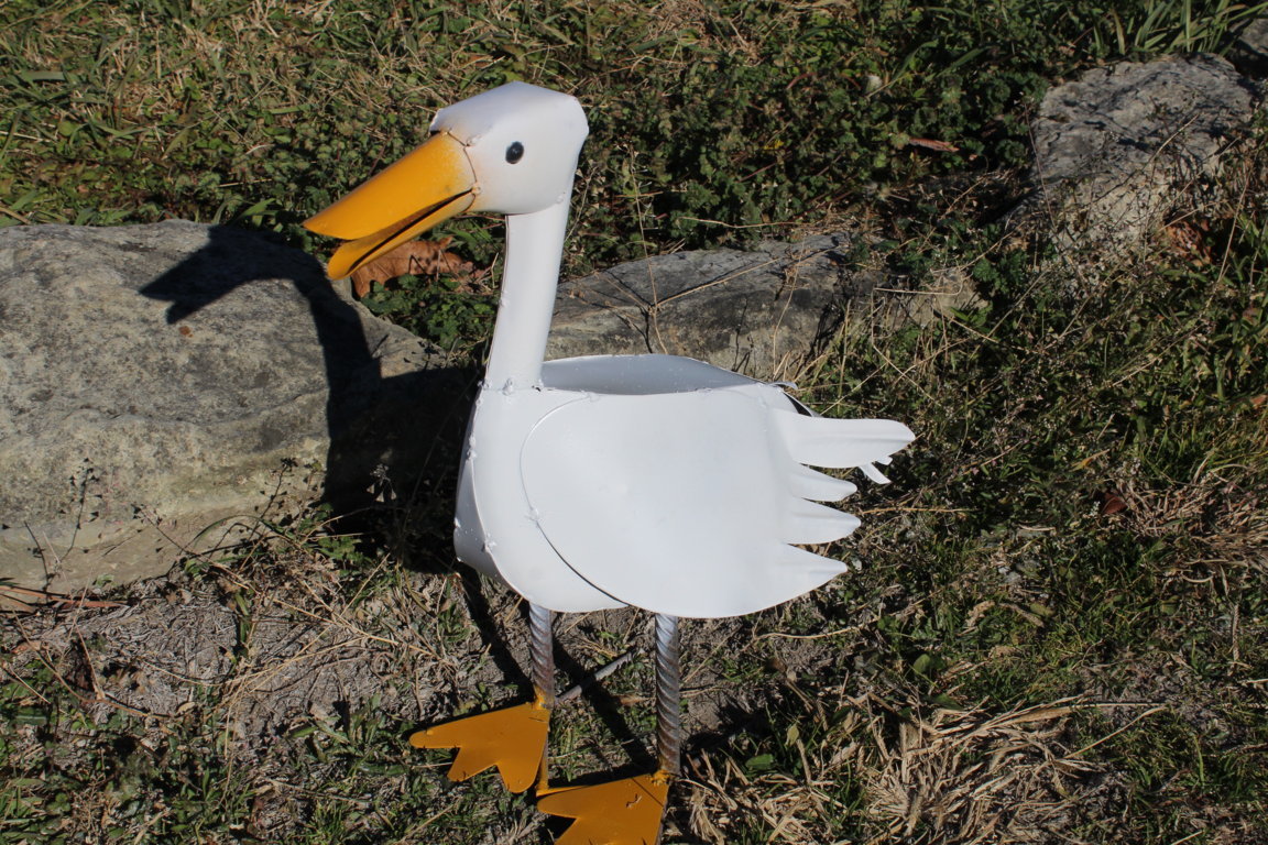 Dainty Duck Small Size Yard Ornament - 16" Recycled Art