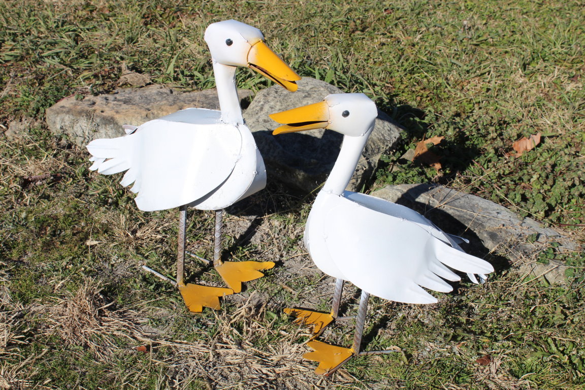Dainty Duck Small Size Yard Ornament - 16" Recycled Art