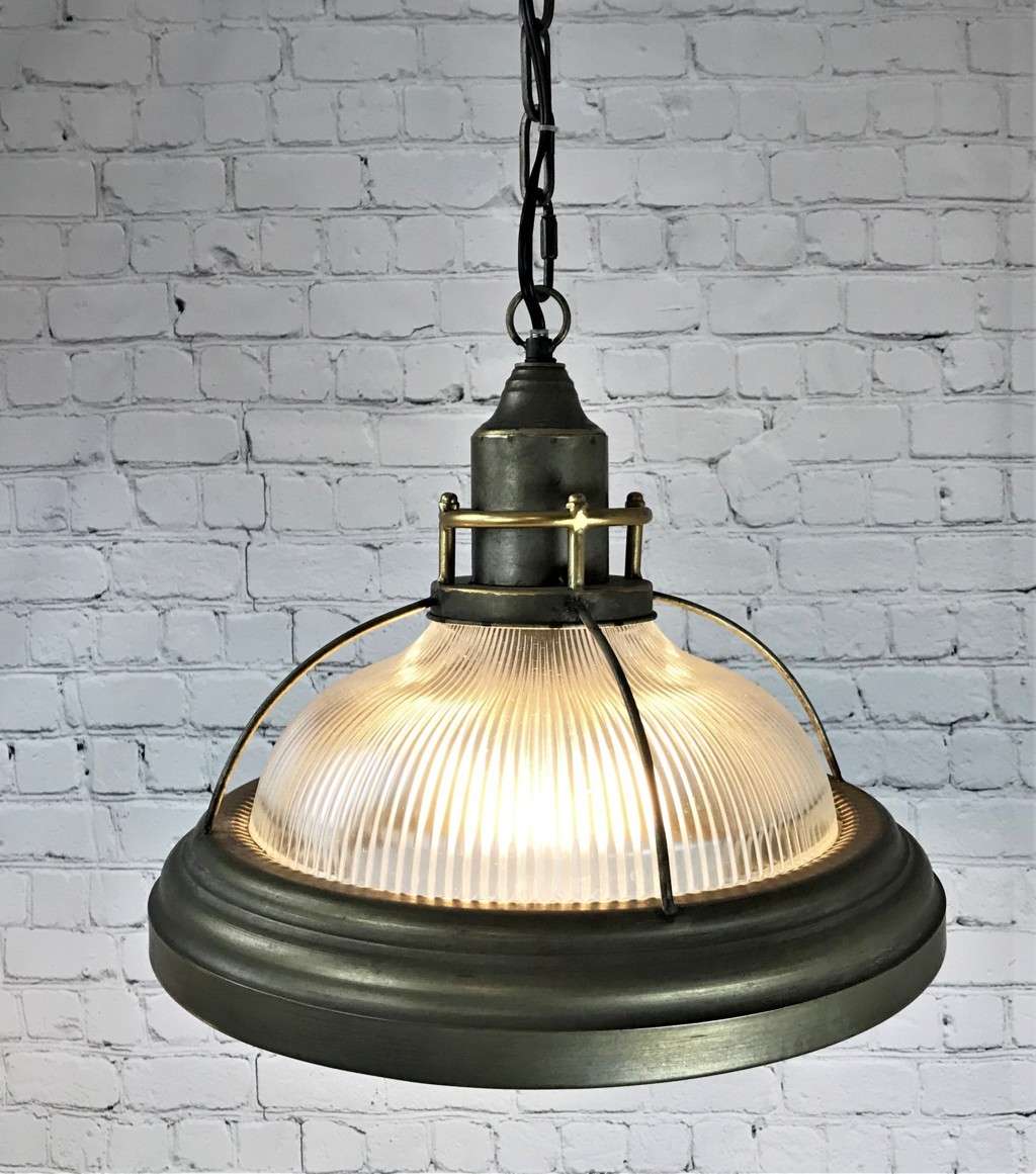 Electric Pendent Light - Vintage Brass - Old World Charm 16"dia