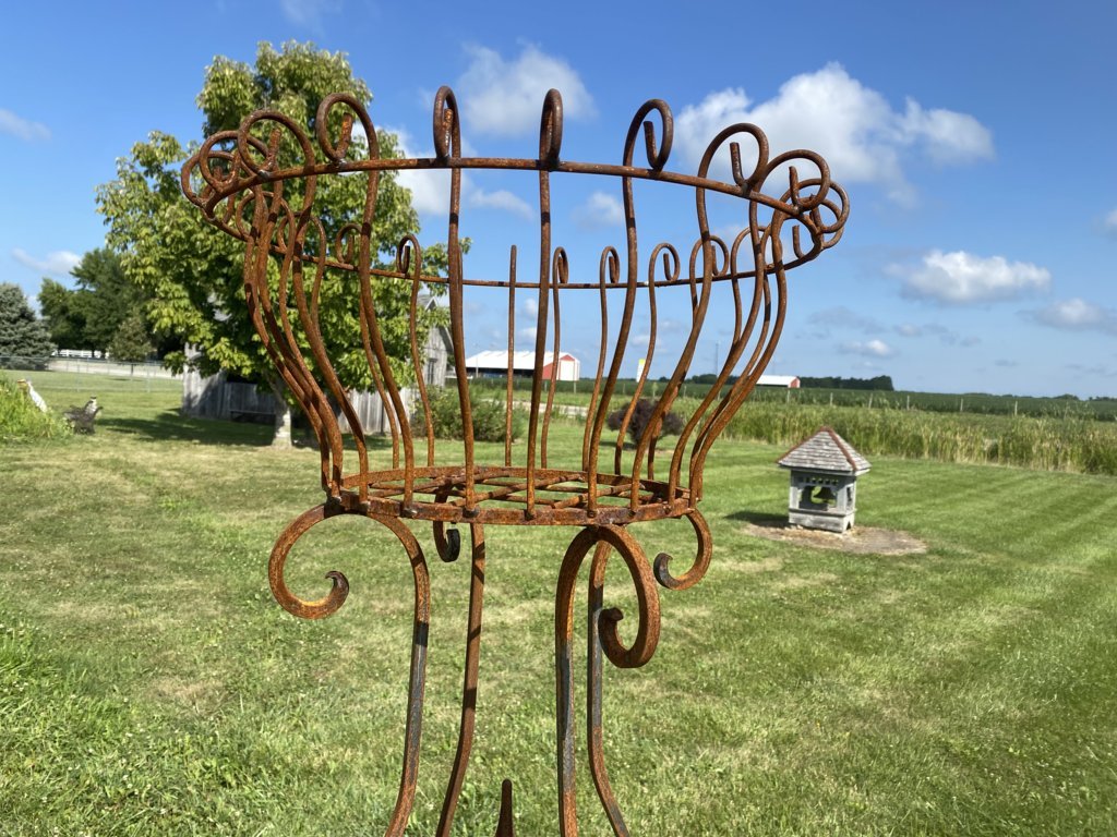 Finial Bottom Round Flower Stand Pot Holder - 40"