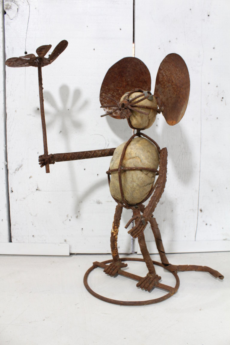 Folk Art Rock Maynard Mouse Furried Friends Lawn Decor Yard Art