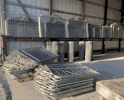 12' wide Entry Gate w/ 2 Metal 3't x 6' wide Double Loop Gates