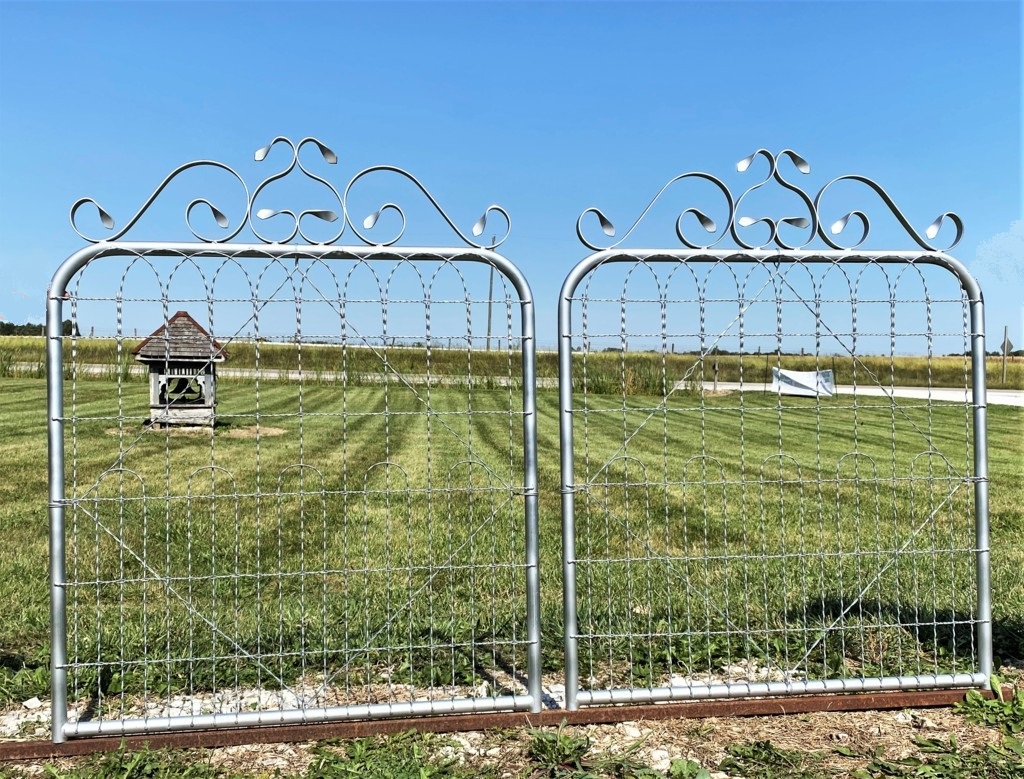 2 - 3'tall x 3'wide Gates Hung To Make a 6'wide Center Divide Opening