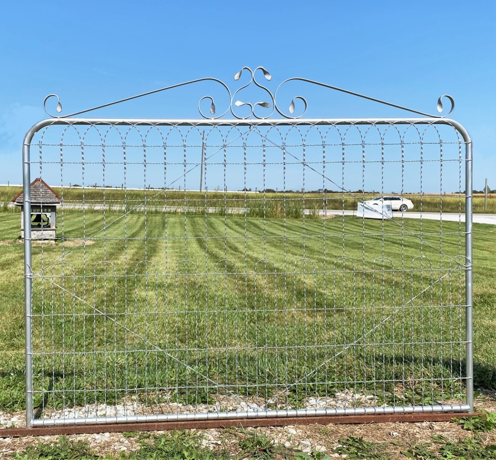 4't x 6'w Metal Double Loop Wire Entry Gate - Lawn Perimeter Enclosure