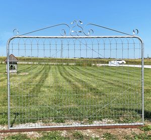 4't x 6'w Metal Double Loop Wire Entry Gate - Lawn Perimeter Enclosure