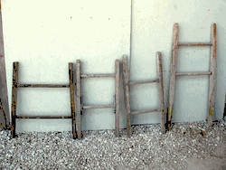 Vintage Small Wooden Ladder - 2 Rungs