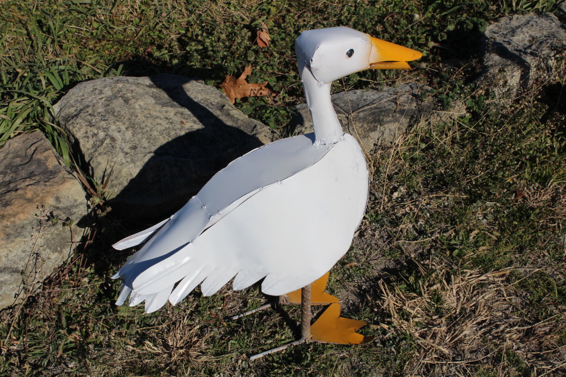 Dainty Duck Small Size Yard Ornament - 16" Recycled Art
