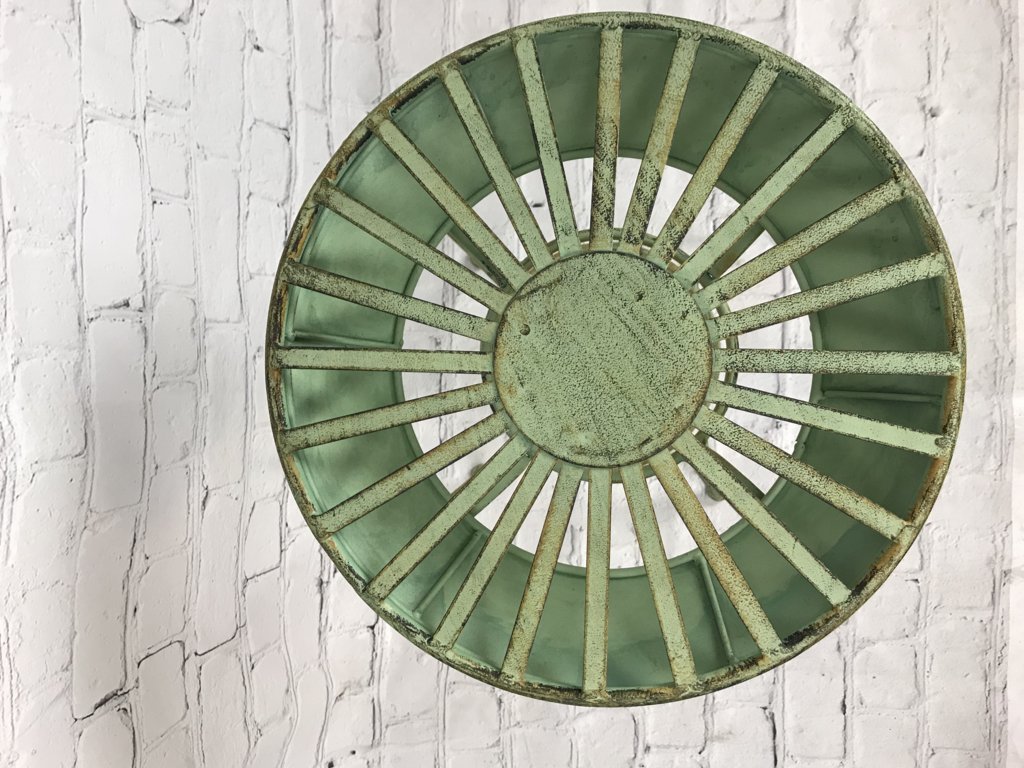 Cast Iron Green Stool or Table Patio Furnicture