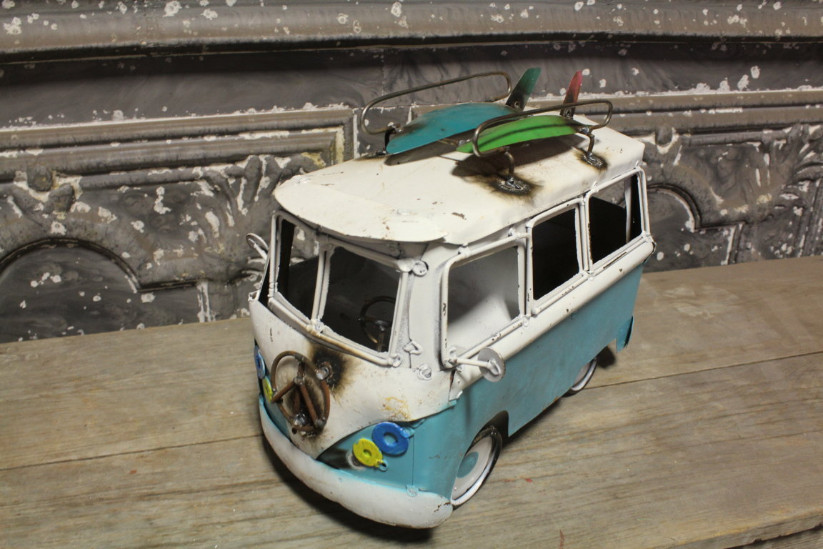 Recycled Metal Hippy Van Decor Piece Yard Art