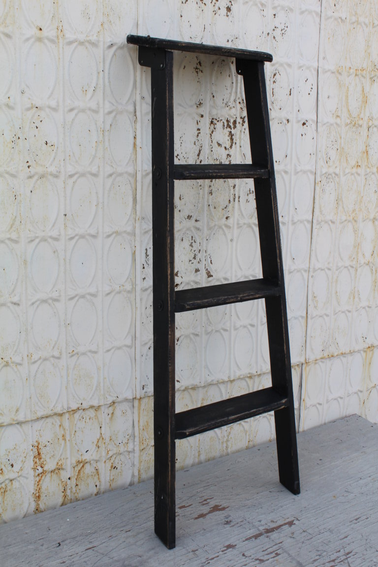 Half Stepladder Shelf - 5 Steps - Rustic Painter's Ladder