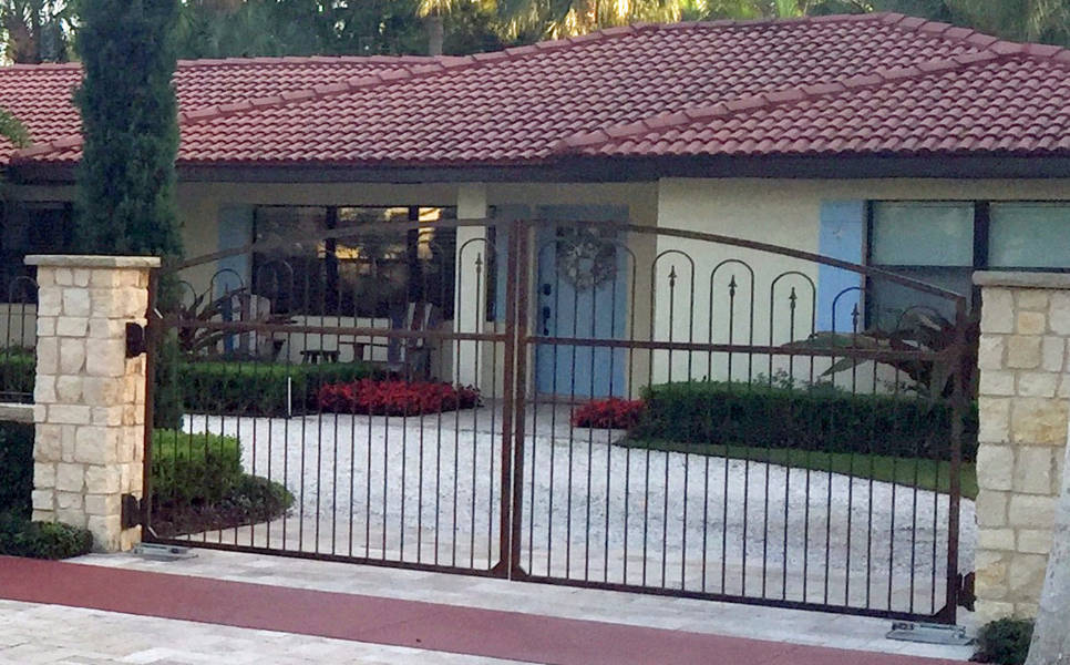 Installed All Hoops Wrought Iron Driveway Gate