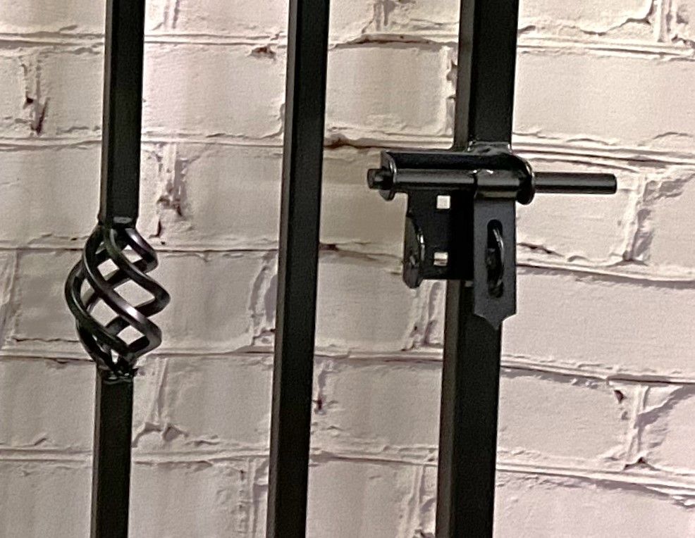 Iron Gate for 5' Tall Fence - Solid Metal 48" Wide Opening