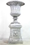 Jumbo Cast Aluminum Venetian Urn & Base Pedestal - 52"
