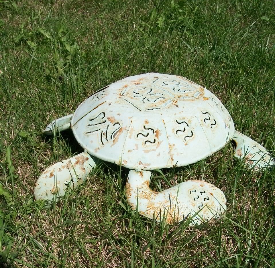 Large 24" Metal Turtle Yard Ornament