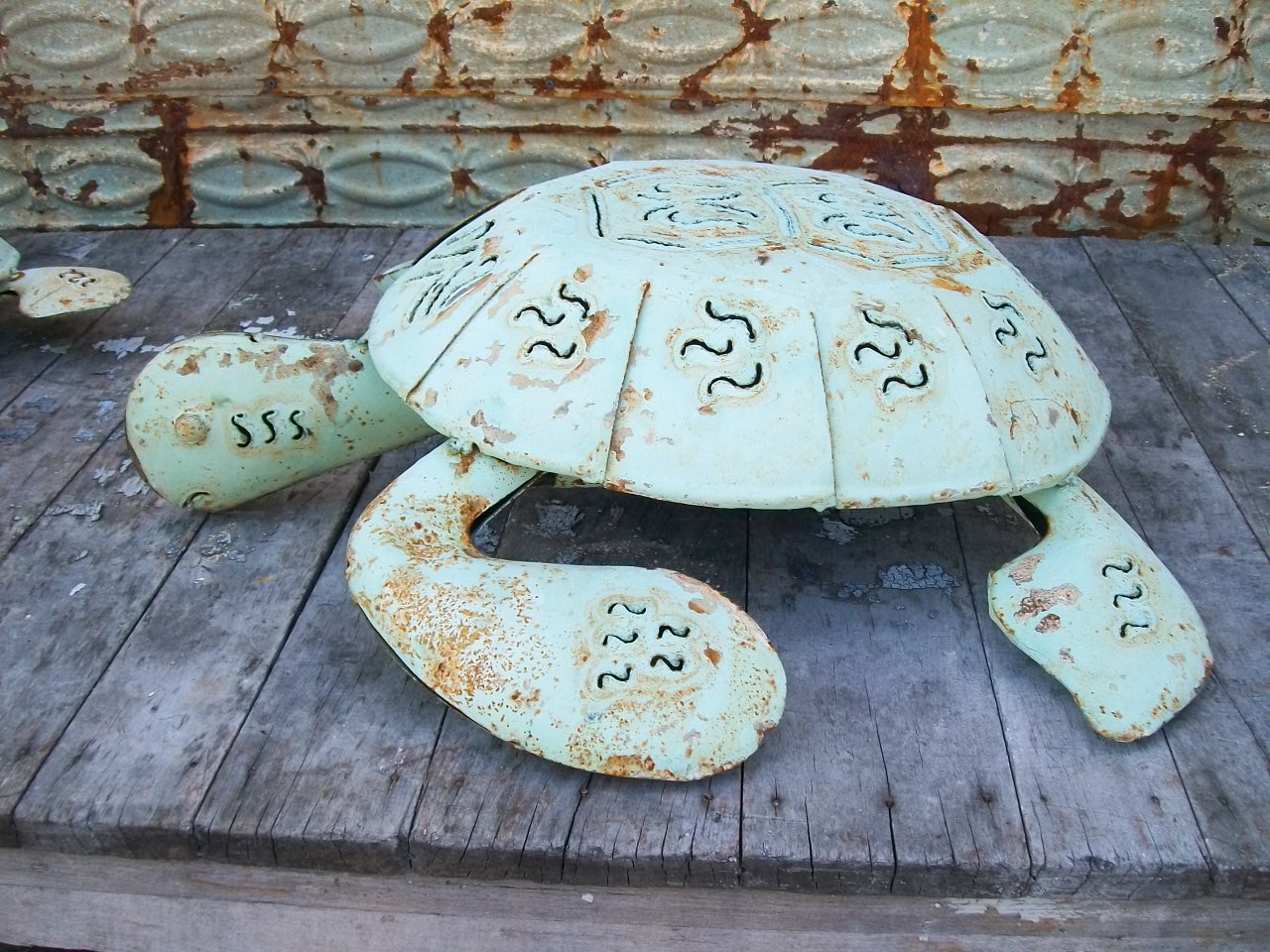 Large 24" Metal Turtle Yard Ornament