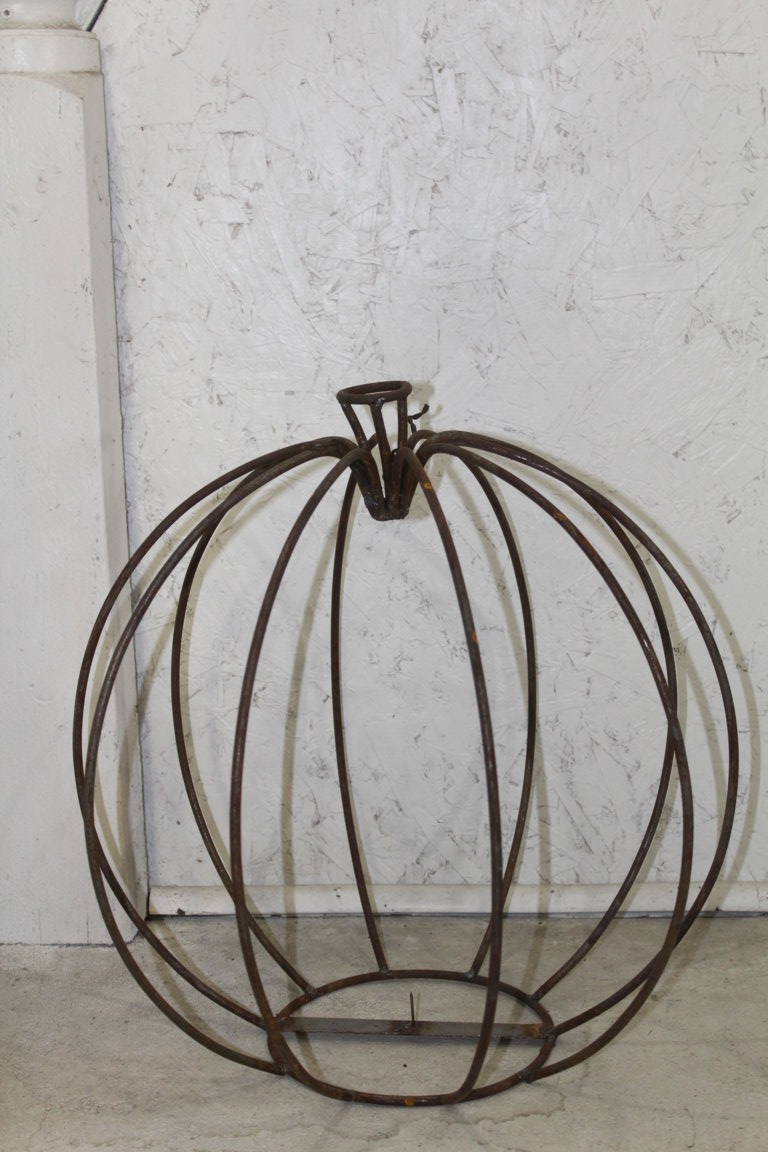 Large Metal Pumpkin - Rustic Iron Candleholder